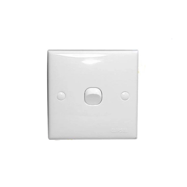 Clipsal Switch, 1 Gang 1 Way – Steel Hardware